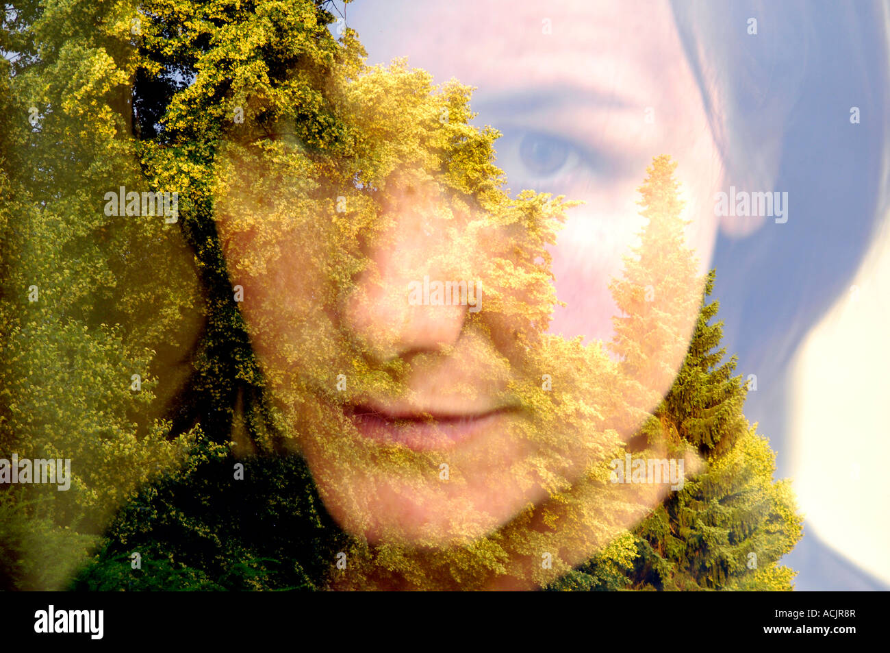 woman female colour color double exposure composite stone beautiful ...