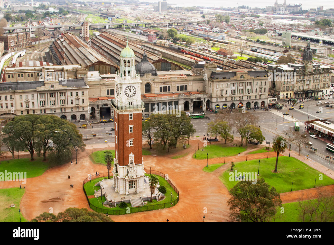 Bird's eye view of The Big Ben like clock tower called Torre de los ...