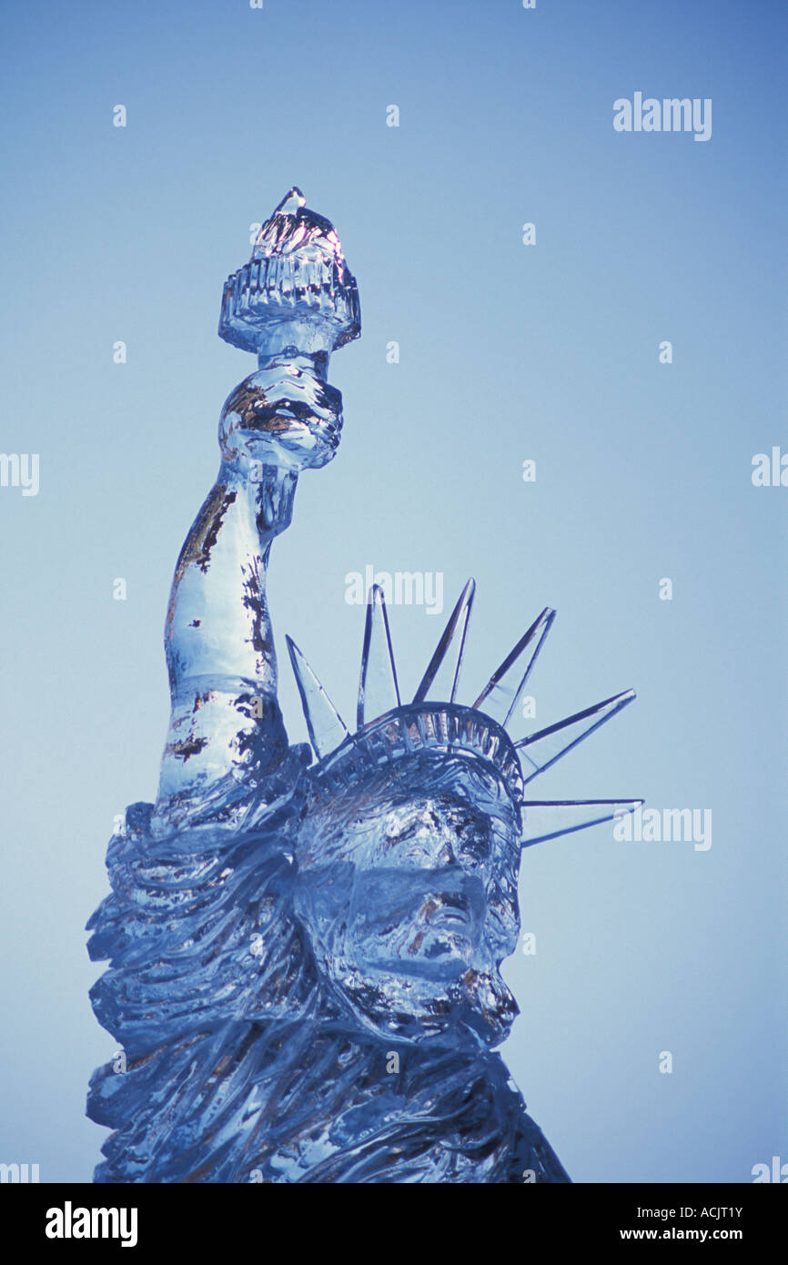 Statue of Liberty ice sculpture Stock Photo - Alamy