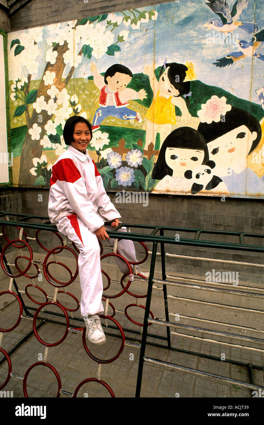 12 year old child playing at a park in Beijing China Stock Photo - Alamy