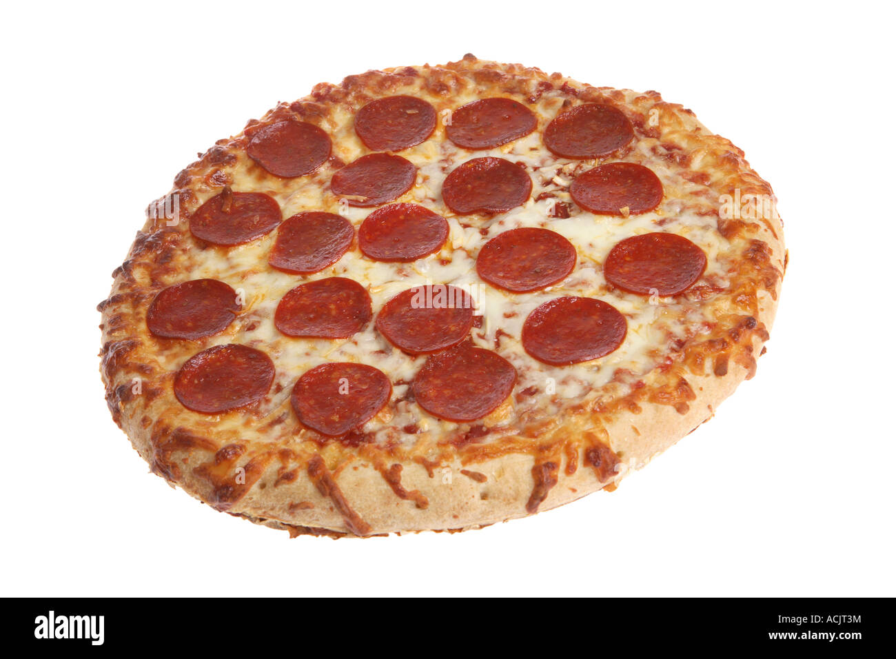 Pepperoni Pizza cut out on white background Stock Photo - Alamy