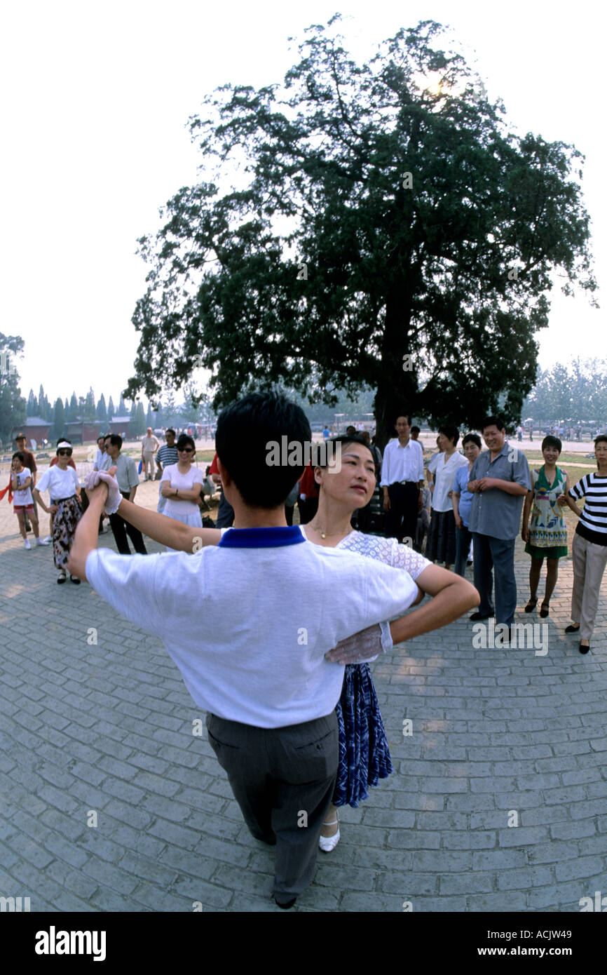 Dancing lessons at a park in Beijing China Stock Photo - Alamy
