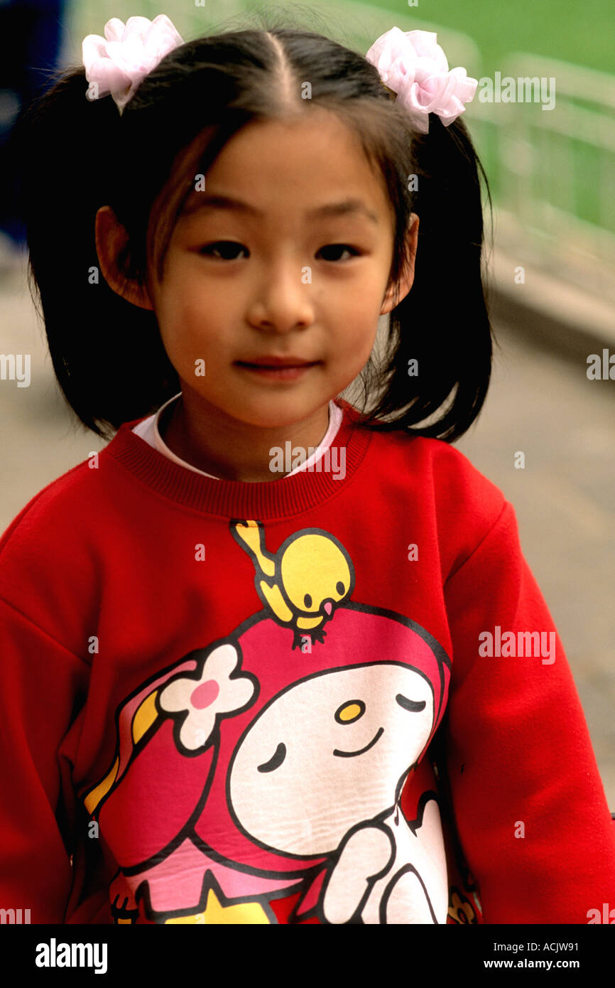 Colorful portrait of five year old child in Beijing China Stock Photo ...
