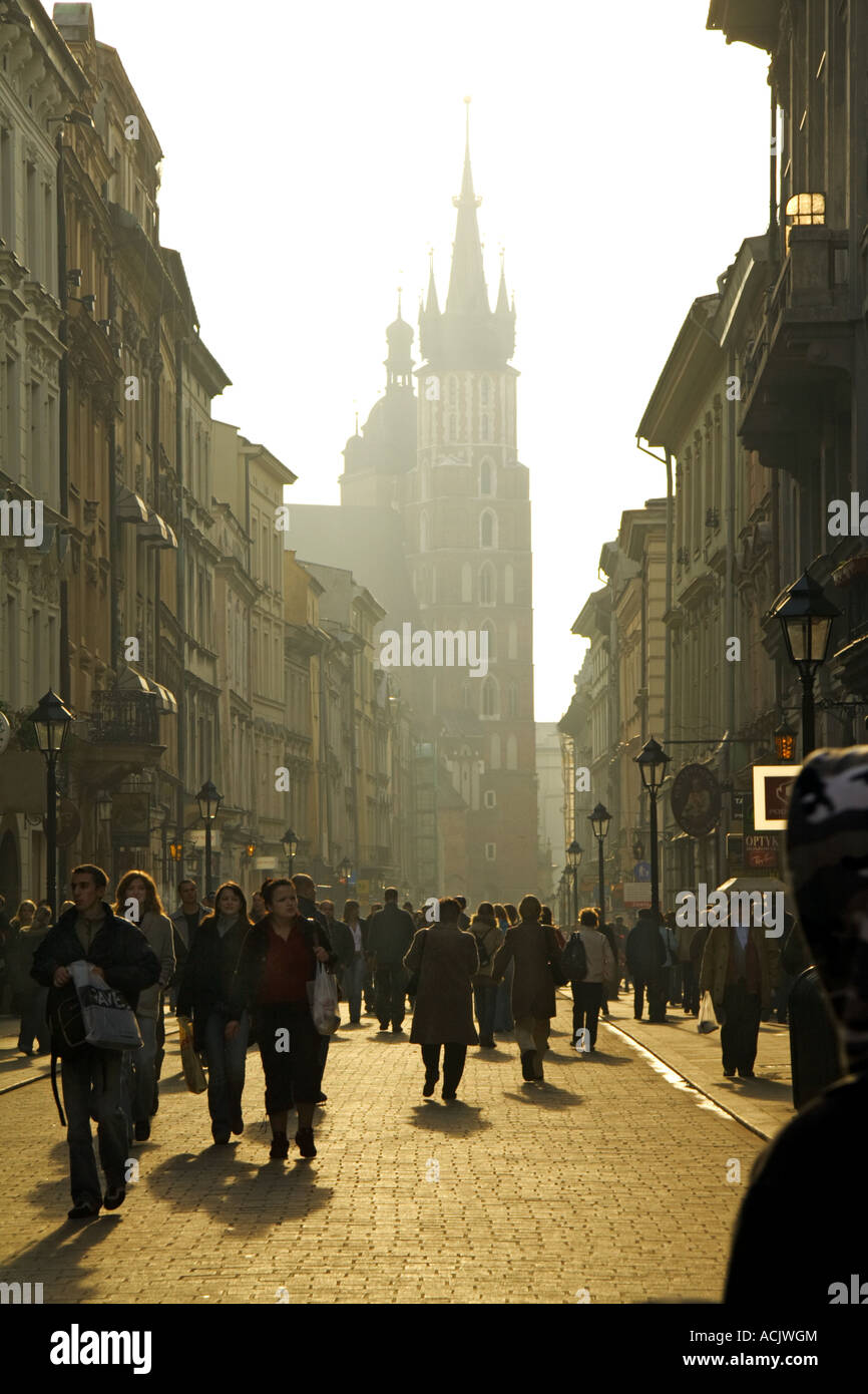 Street in Krakow, Poland Stock Photo - Alamy