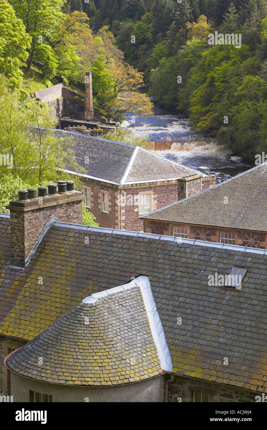 New Lanark and the Dundaff Linn of the Falls of Clyde, near Lanark ...