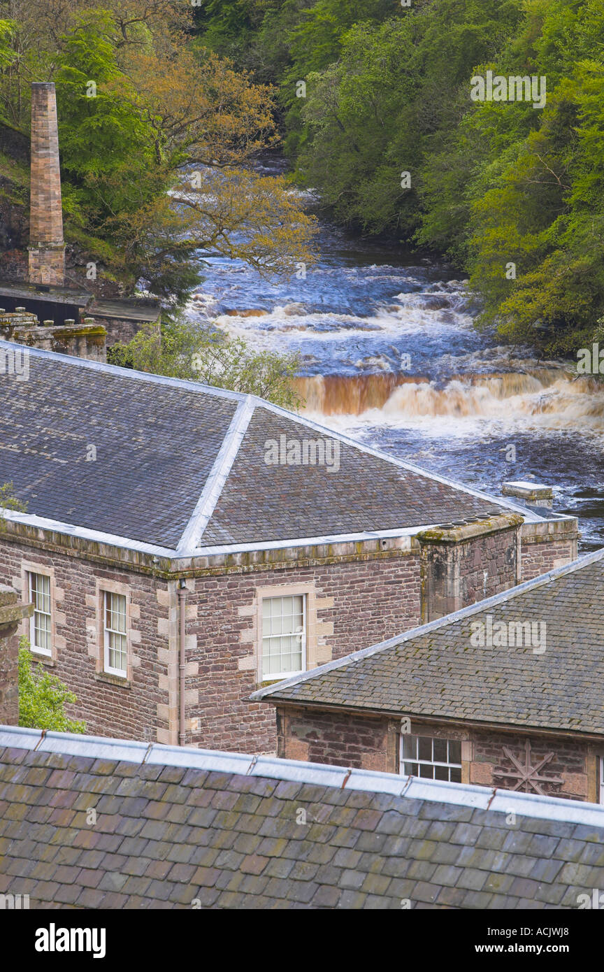 New Lanark and the Dundaff Linn of the Falls of Clyde, near Lanark ...