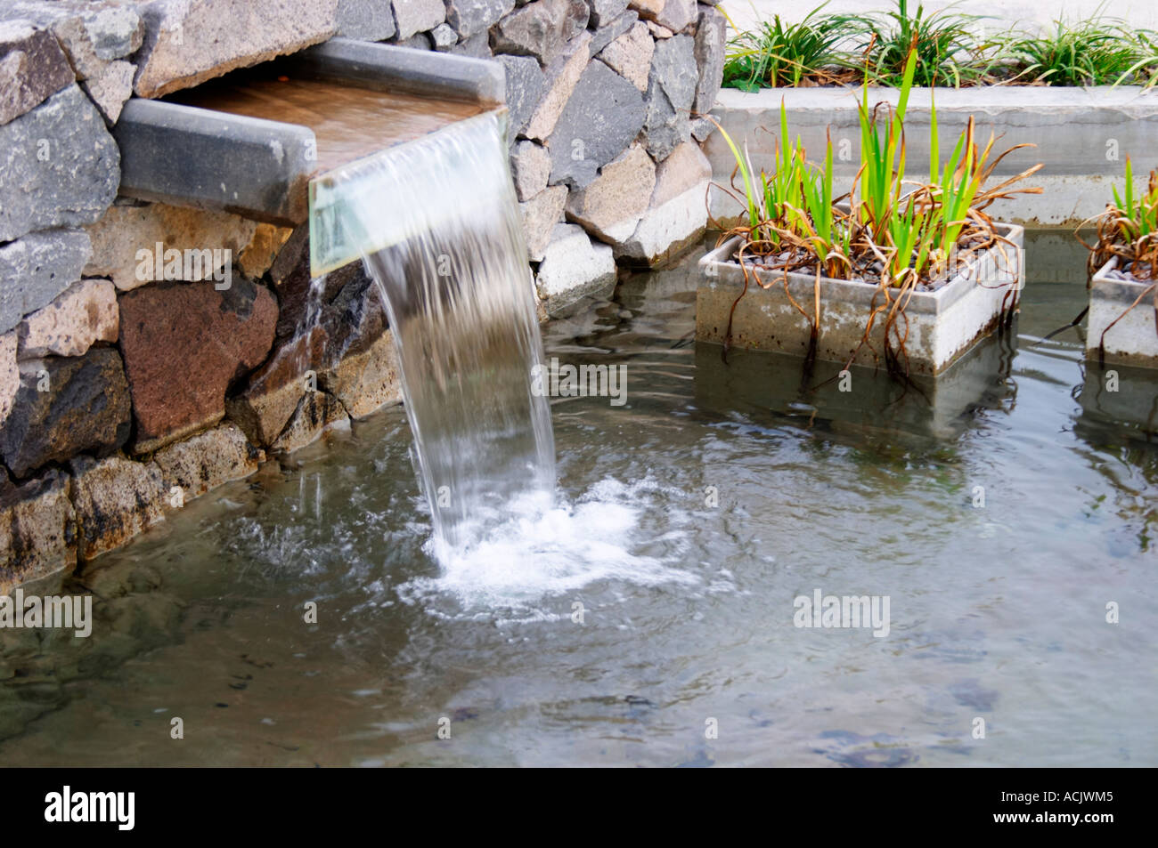 Fountain and dam in front of the restaurant. Bodega Familia Schroeder ...