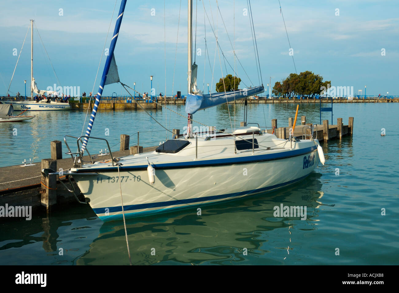 Sailing boat in bay Stock Photo - Alamy