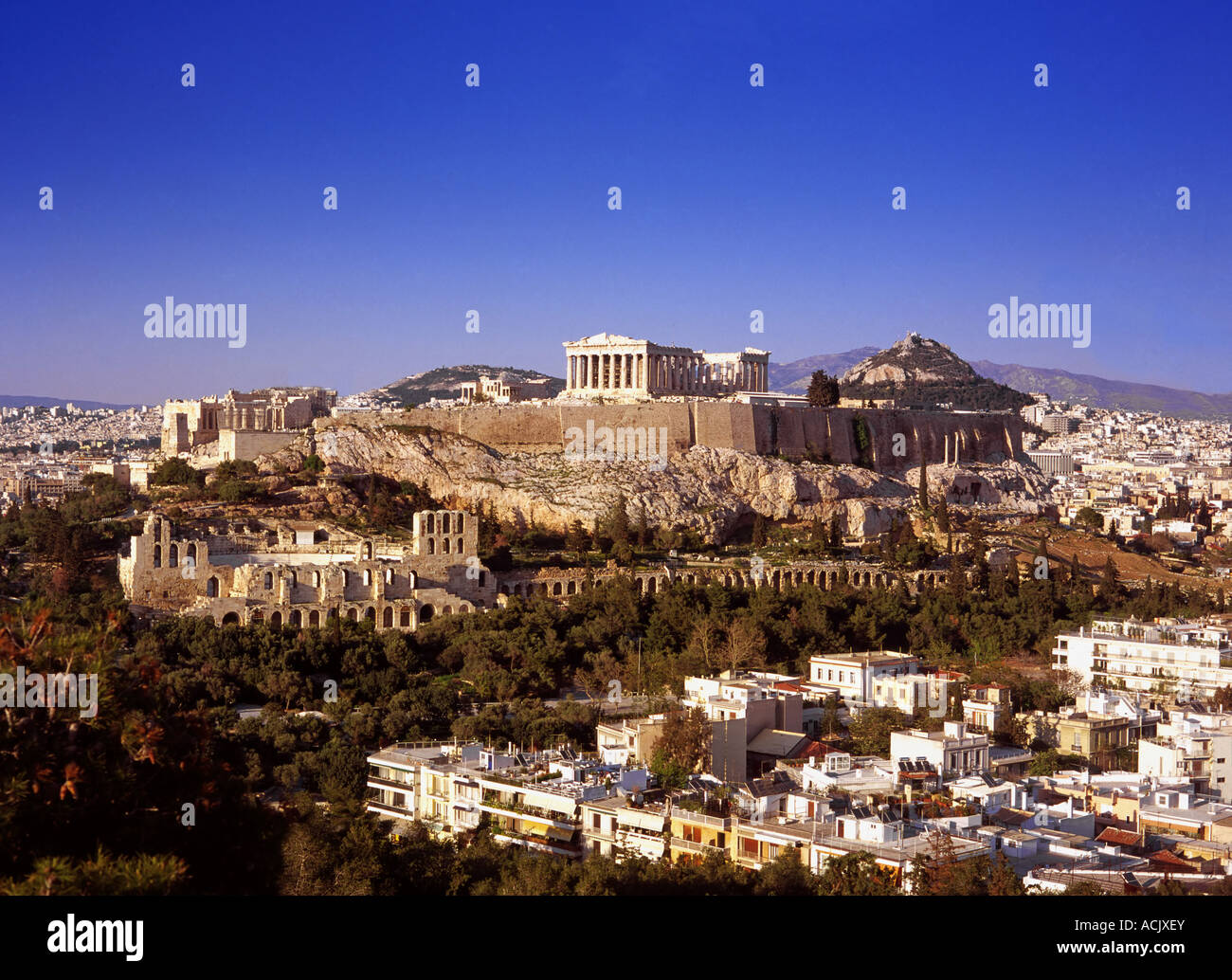 Greece Athens view of Acropolis Stock Photo - Alamy