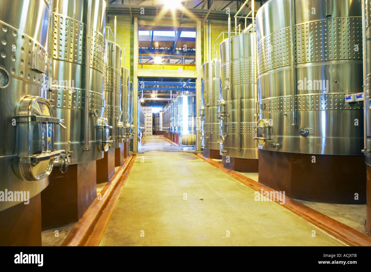 The gigantic vat hall with stainless steel fermentation tanks Bodega ...