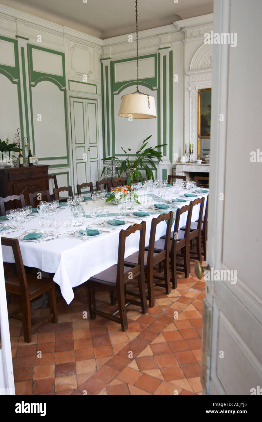 The magnificent lunch table set in traditional style with starched ...
