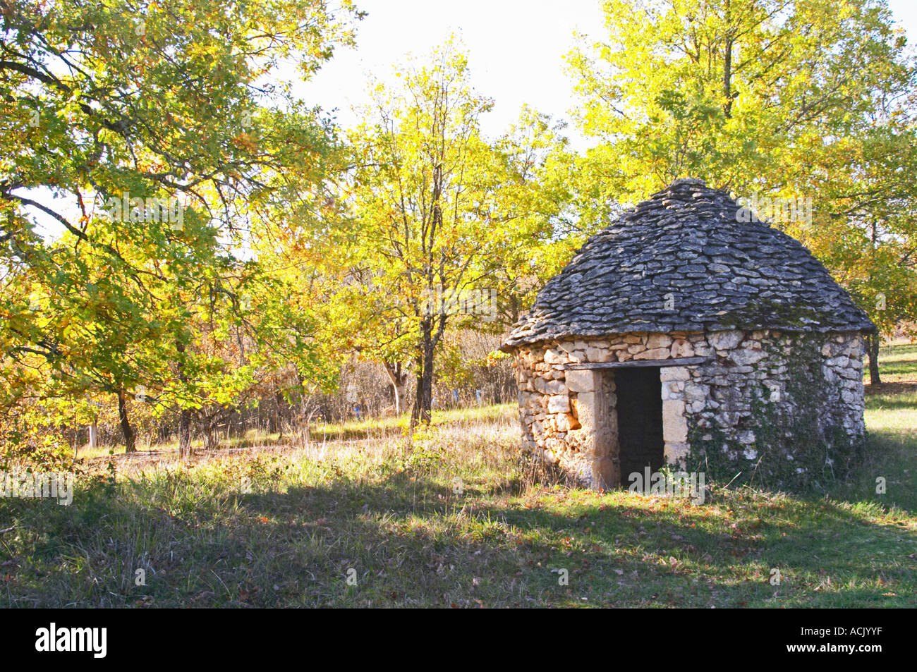 A typical country hut with walls and roof of stone, called Borie, no ...
