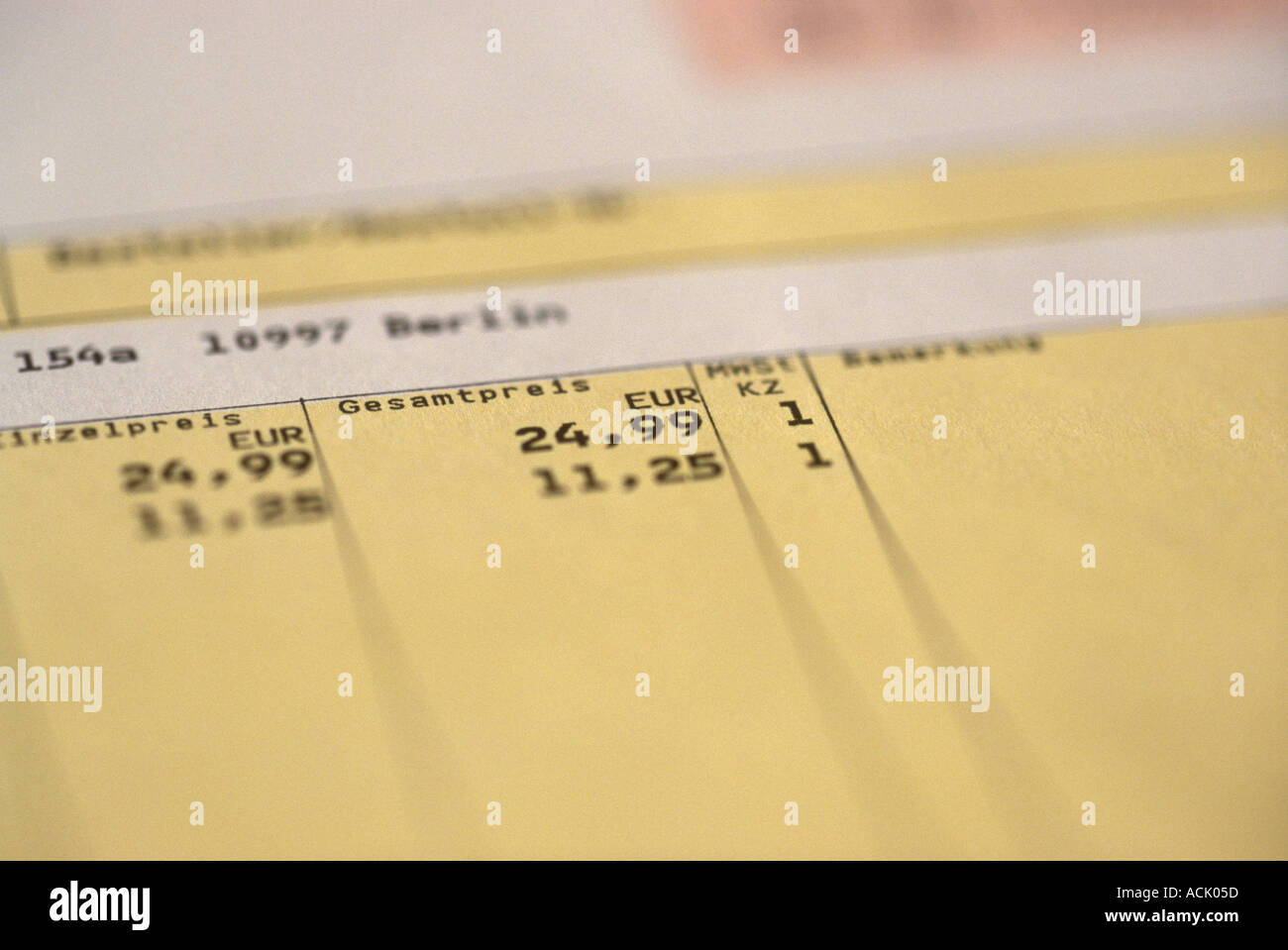 A German bill Stock Photo - Alamy