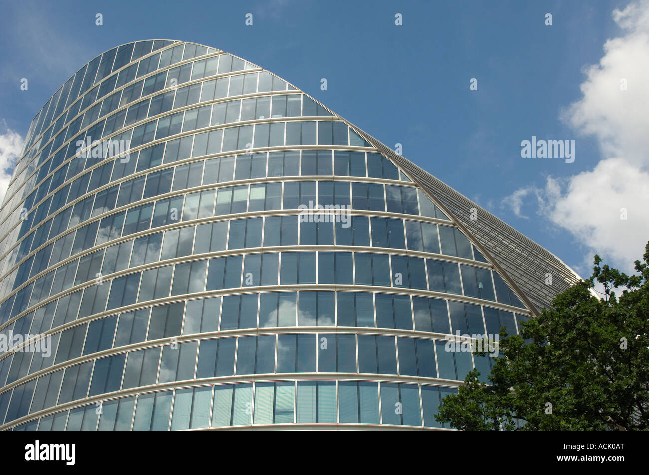 The curved structure of the Moor House building in the City in London ...