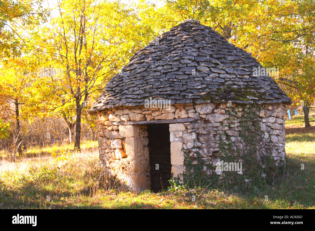 A typical country hut with walls and roof of stone, called Borie, no ...