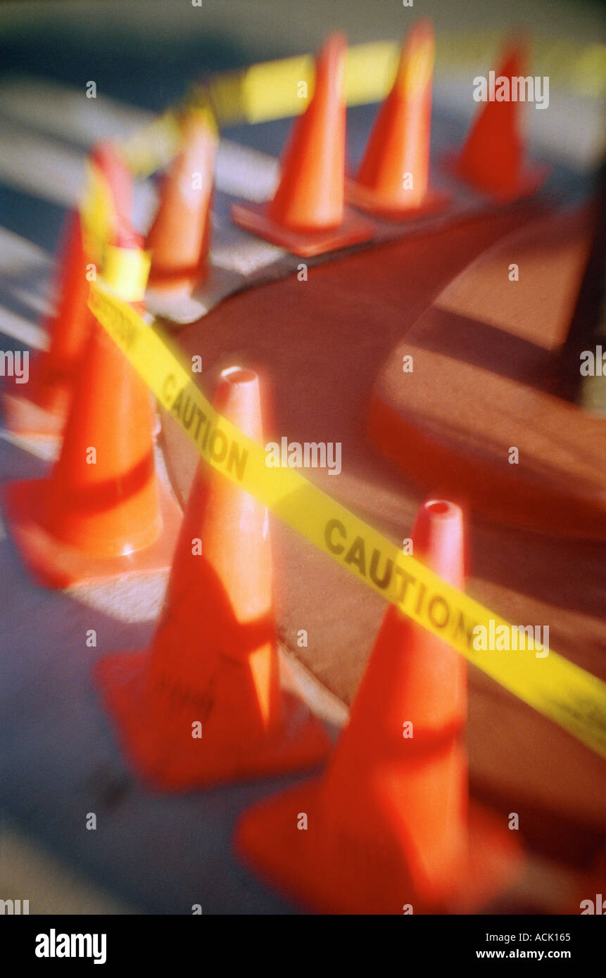 A line of traffic cones Stock Photo - Alamy