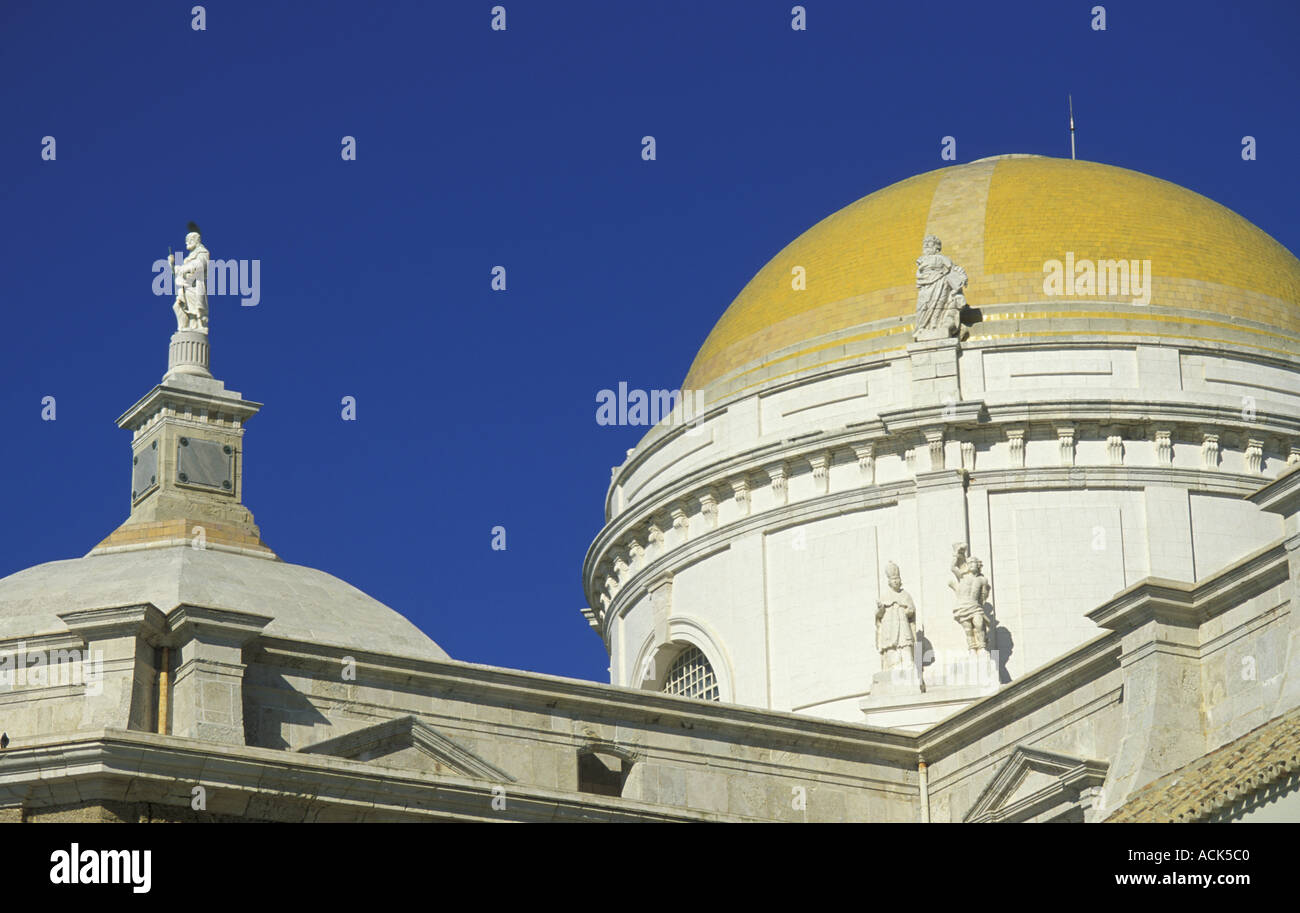 Dome and statues of Cadiz cathedral Spain Stock Photo - Alamy