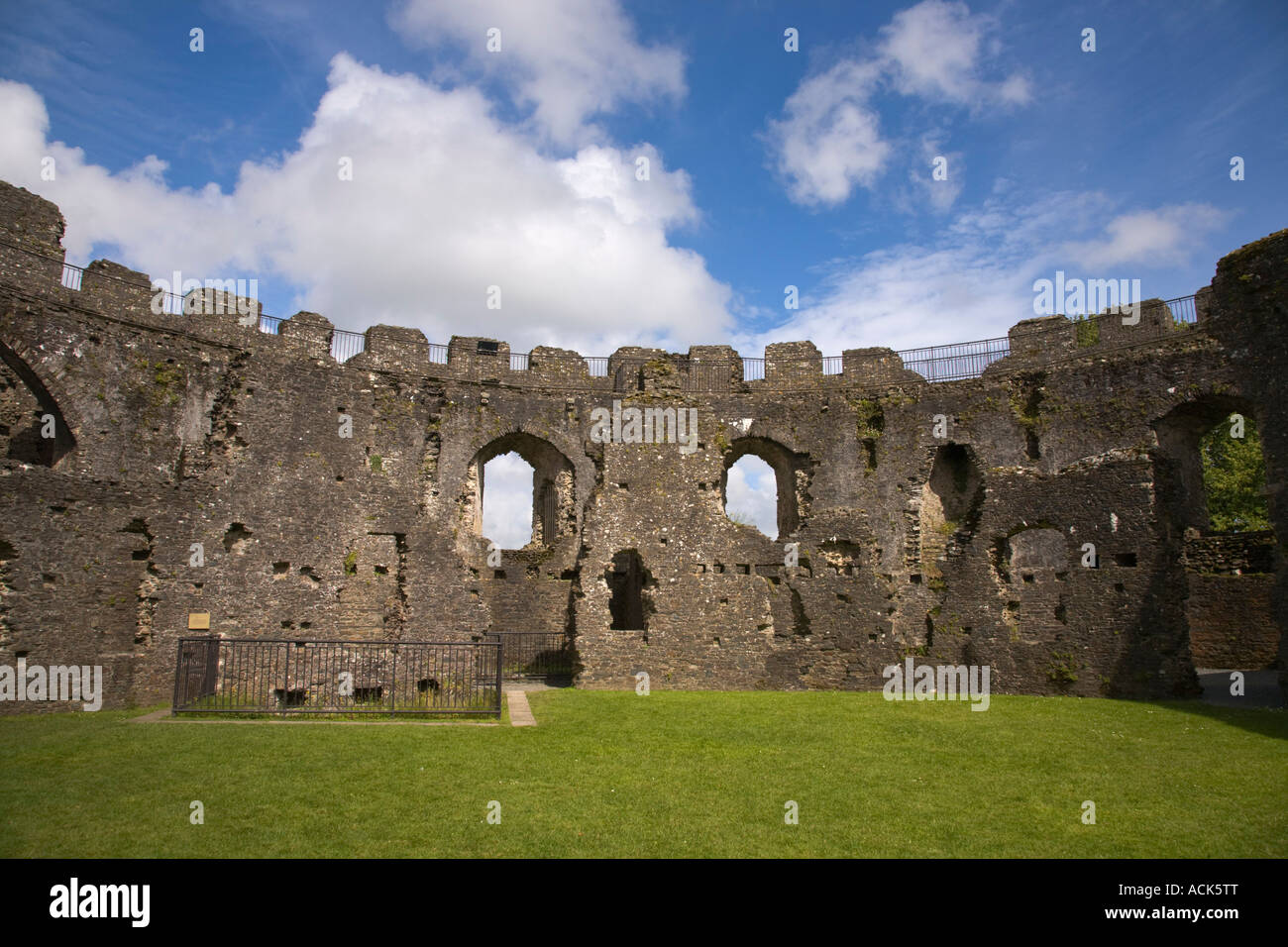 Restormel Castle Cornwall England shell keep interior view of keep ...
