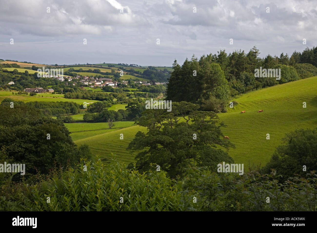 Restormel Castle Cornwall England shell keep view of surrounding ...