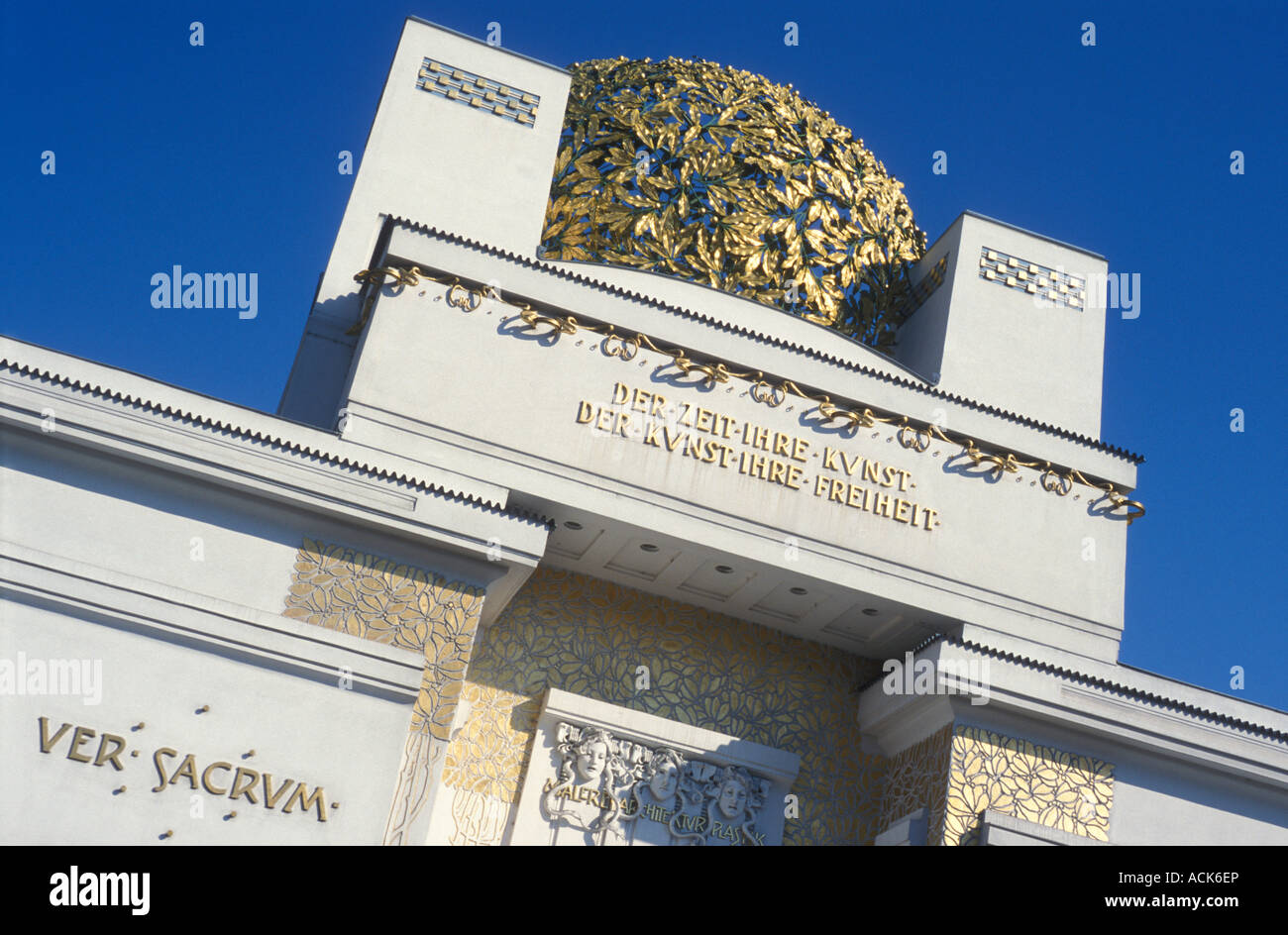 Decorated frontage with golden dome of Secession building architect ...
