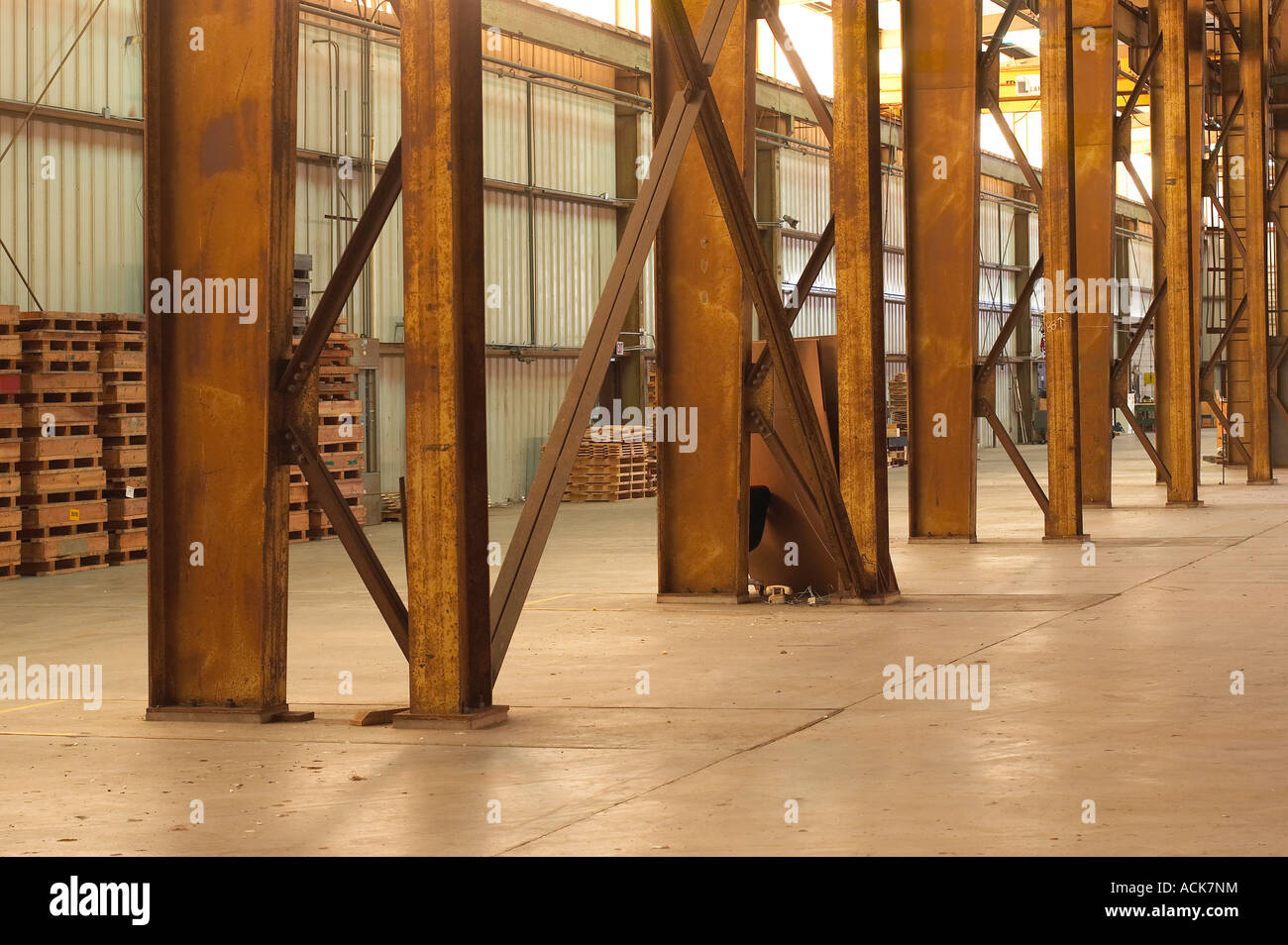 Rusty Beams Girders Inside Old Empty Warehouse, USA Stock Photo - Alamy