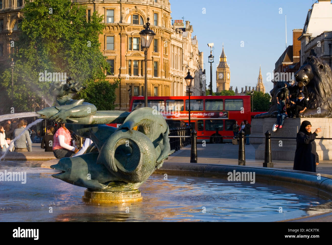 UK England London Trafalgar square and big ben Stock Photo - Alamy