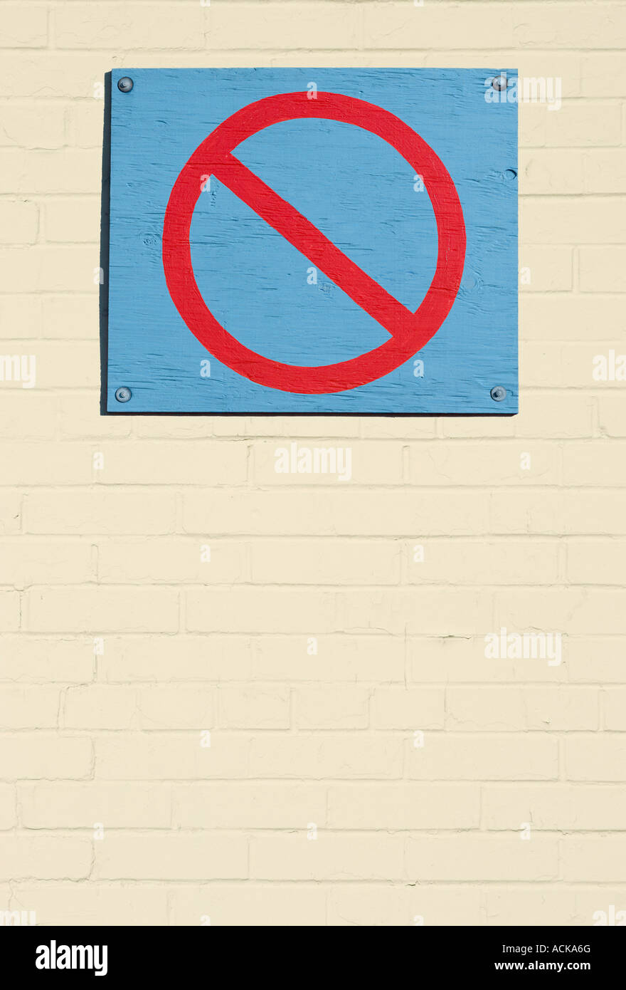 Blank not allowed or prohibited sign on wall Stock Photo - Alamy