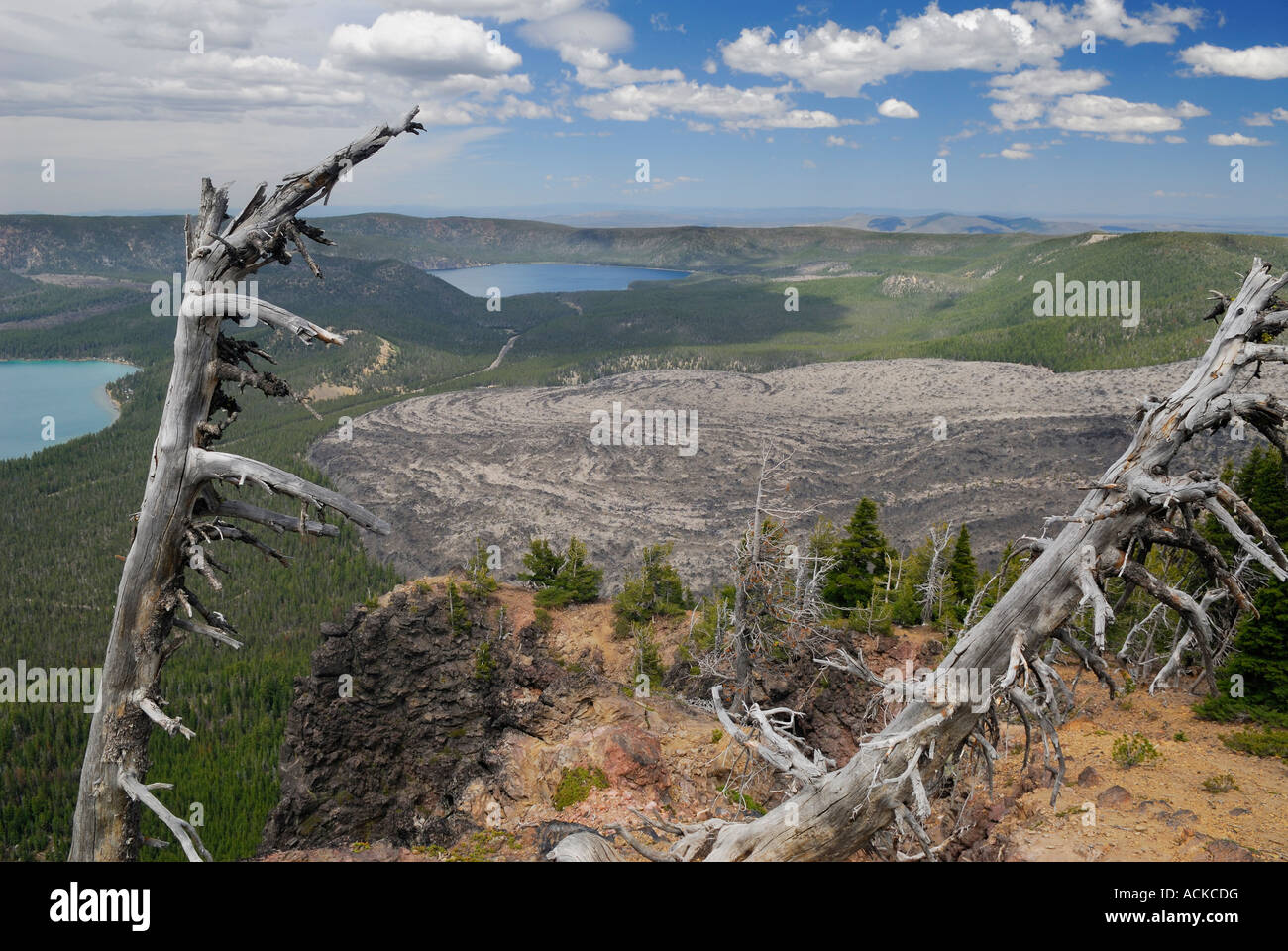 Big Obsidian lava Flow in Newberry crater Caldera from Paulina Peak ...