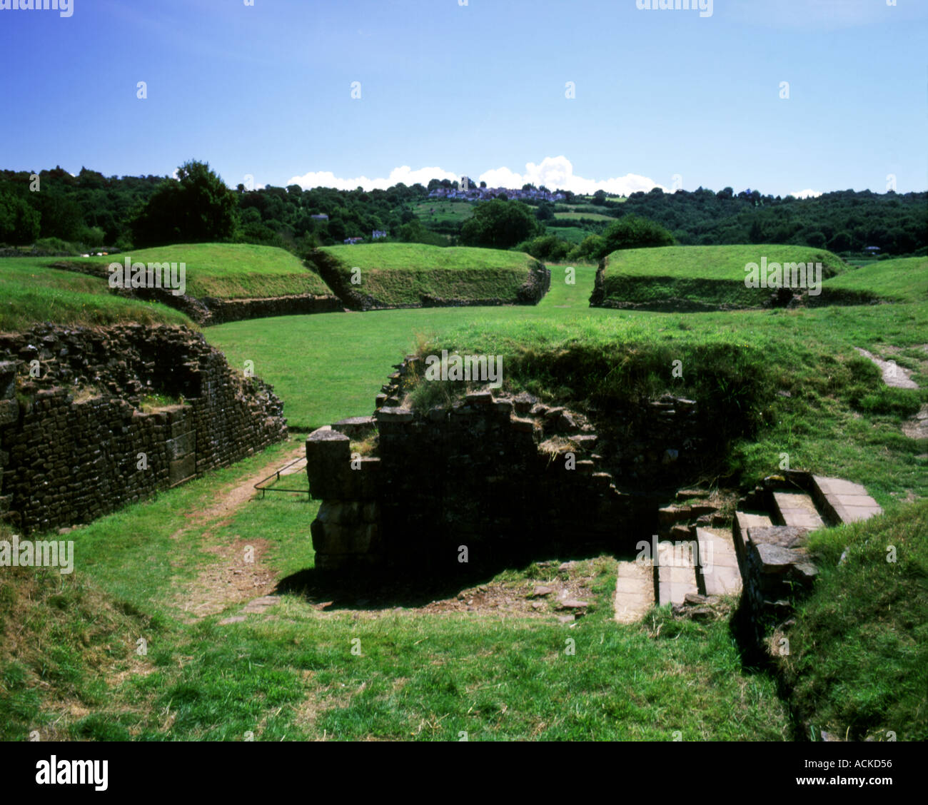roman amphitheatre caerleon near newport gwent south wales Stock Photo ...