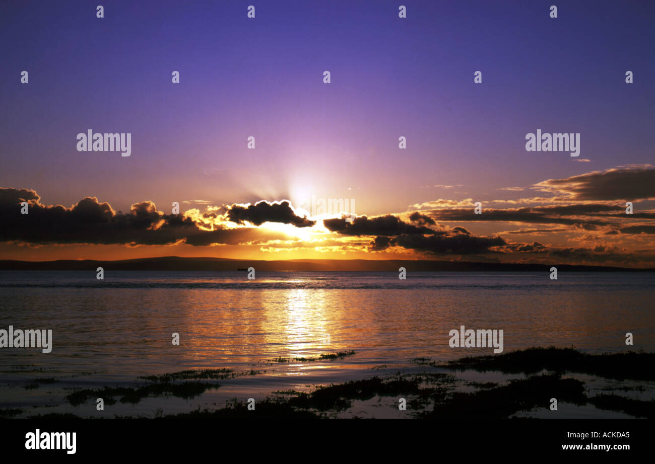 sunset over bristol channel from barry island south wales Stock Photo ...