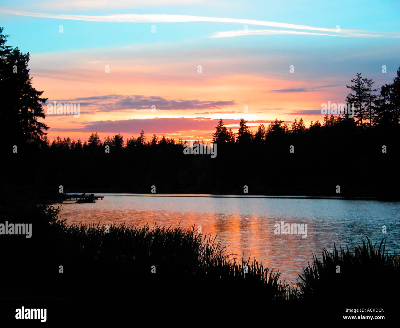 Pipe Lake Sunset Stock Photo - Alamy