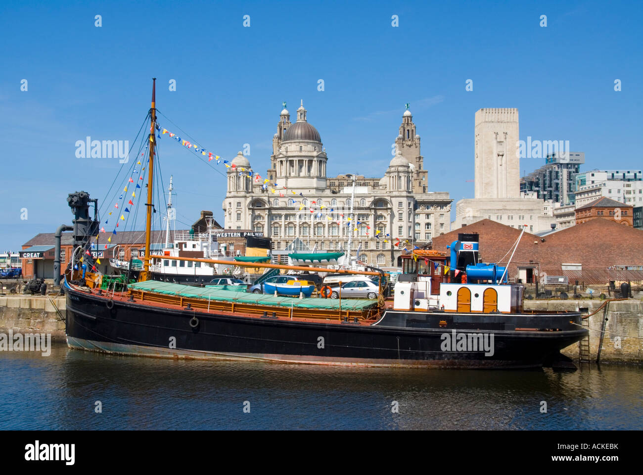 Europe UK england Liverpool merseyside docks skyline Stock Photo - Alamy