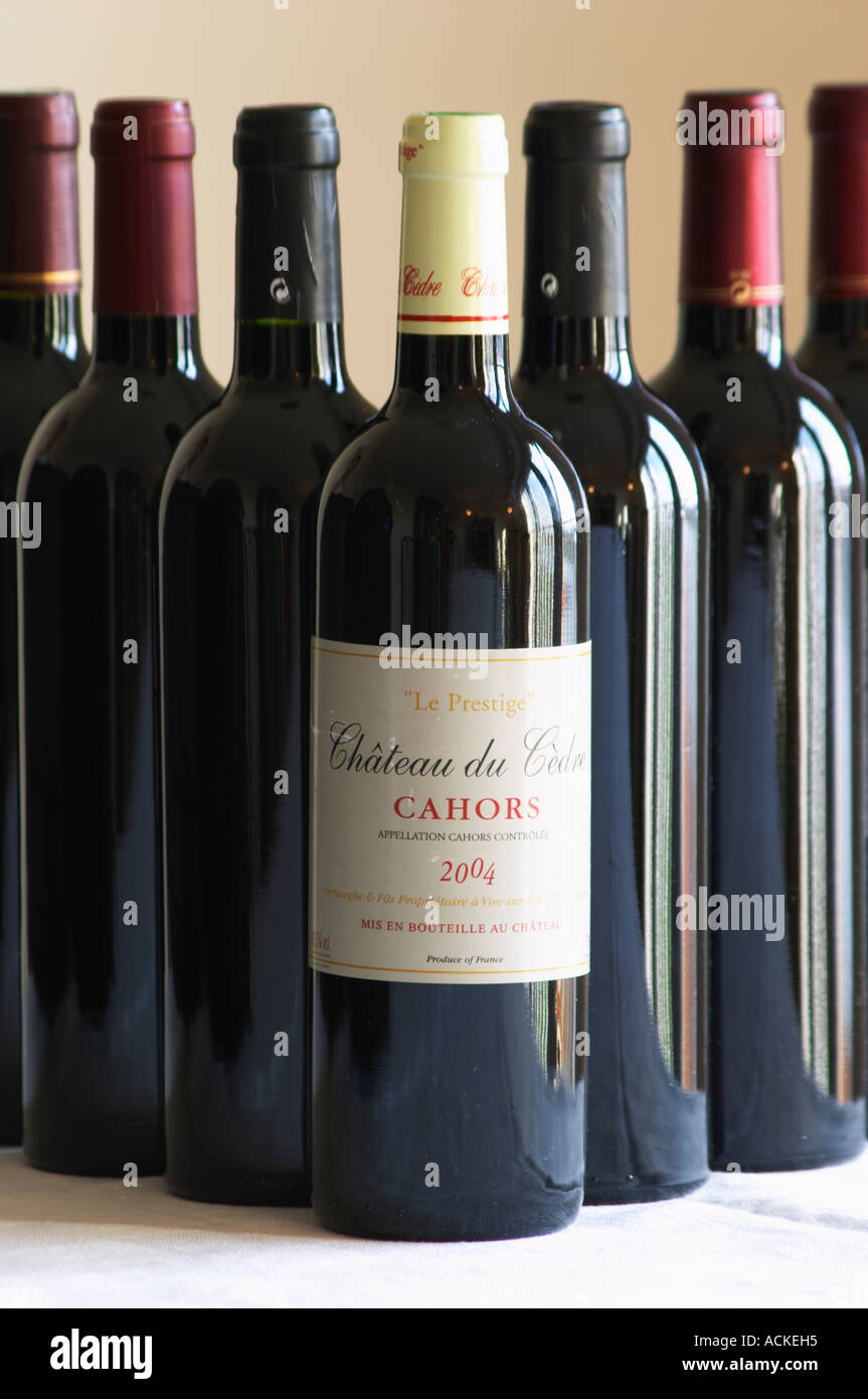 Chateau du Cedre cuvee Le Prestige Cahors Lot Valley France Stock Photo ...