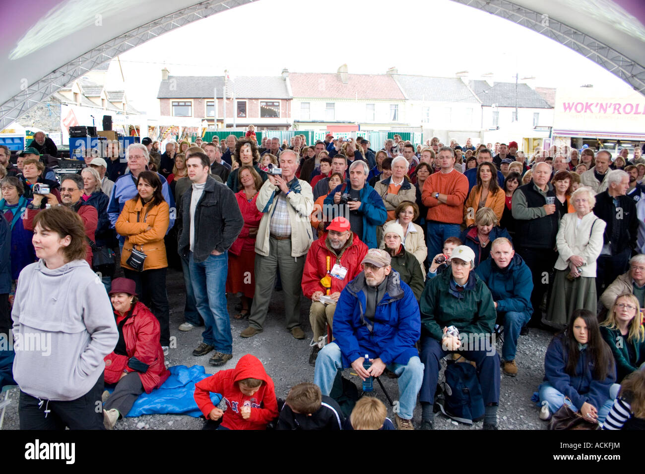 Crowd at an outdoor music concert, Ireland Stock Photo - Alamy