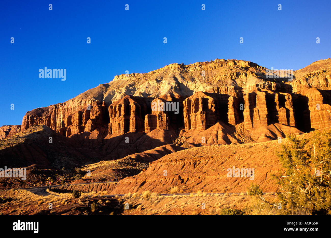 Sandstone escarpment in Capitol Reef National Park Utah USA Stock Photo ...