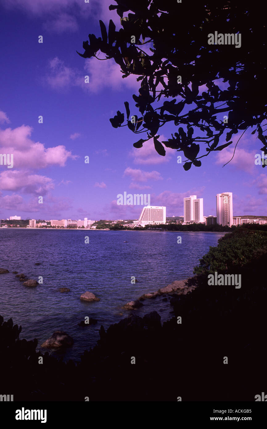 Beautiful beaches and hotels along Tumon Bay in Guam USA Stock Photo ...