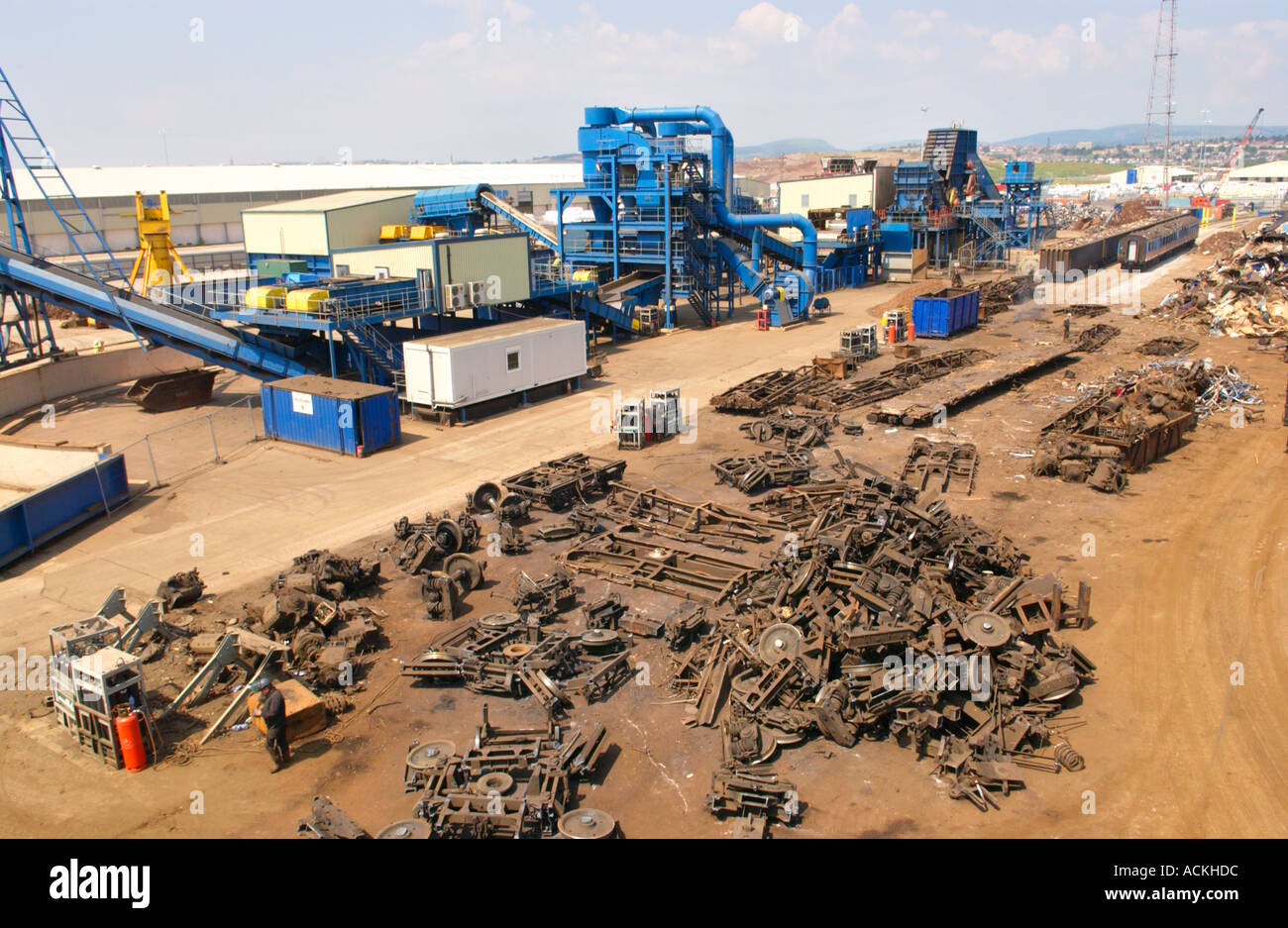 Metal recycling yard with the worlds largest shredder at SimsMetal UK ...