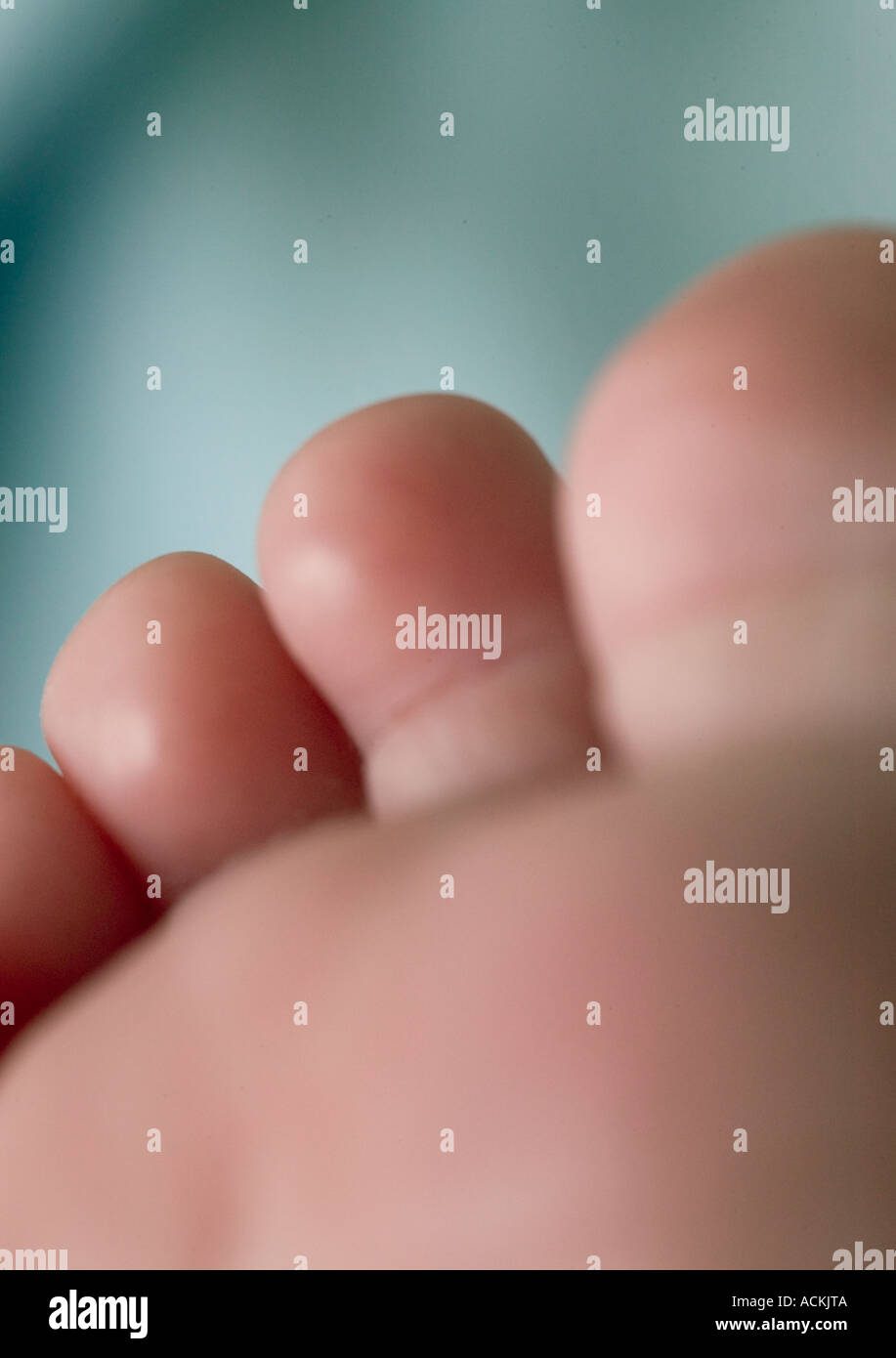 Baby foot and toes closeup Stock Photo - Alamy