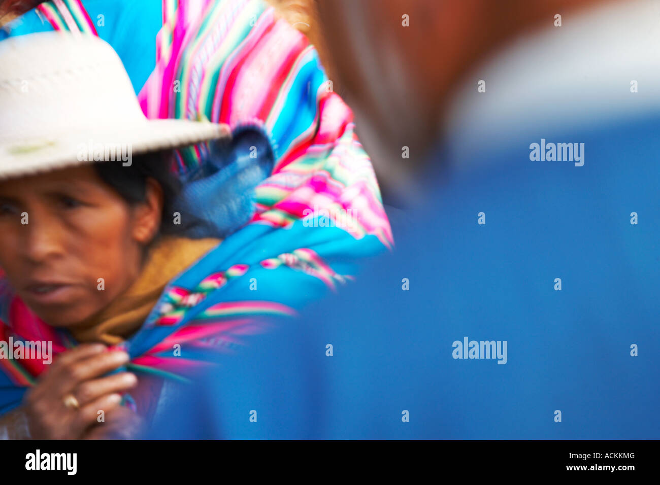 Aymara women in street market, La Paz Stock Photo - Alamy