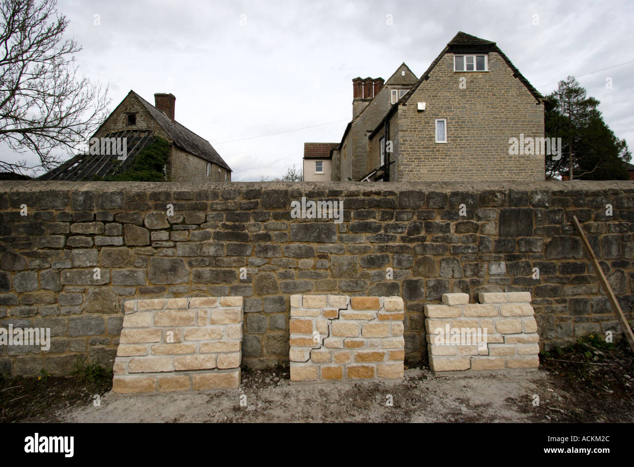 Sample stonework for new build using traditional building methods Stock ...