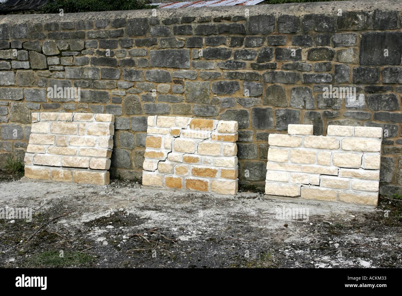 Sample stonework for new build using traditional building methods Stock ...