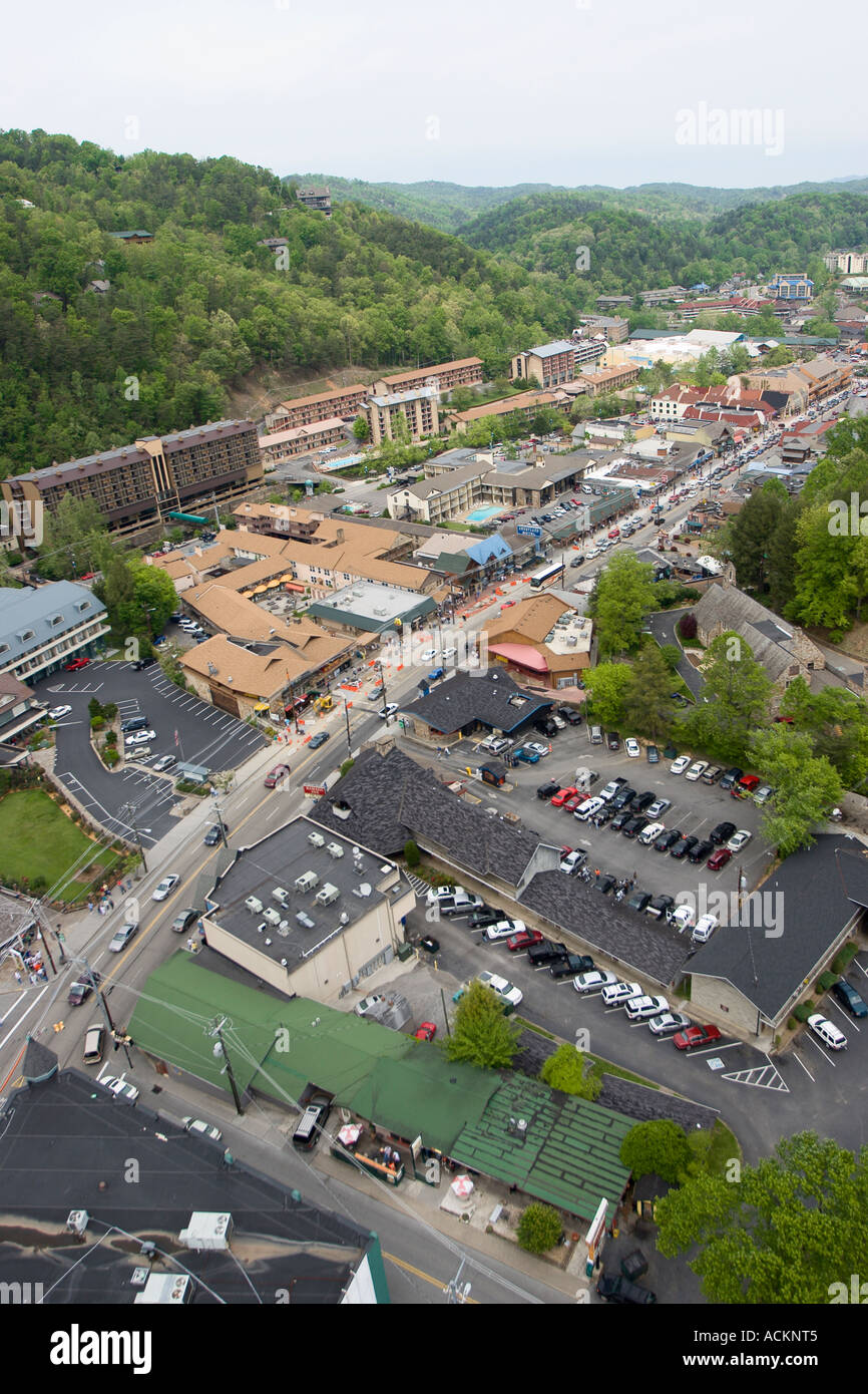 Aerial view downtown gatlinburg tennessee hi-res stock photography and ...