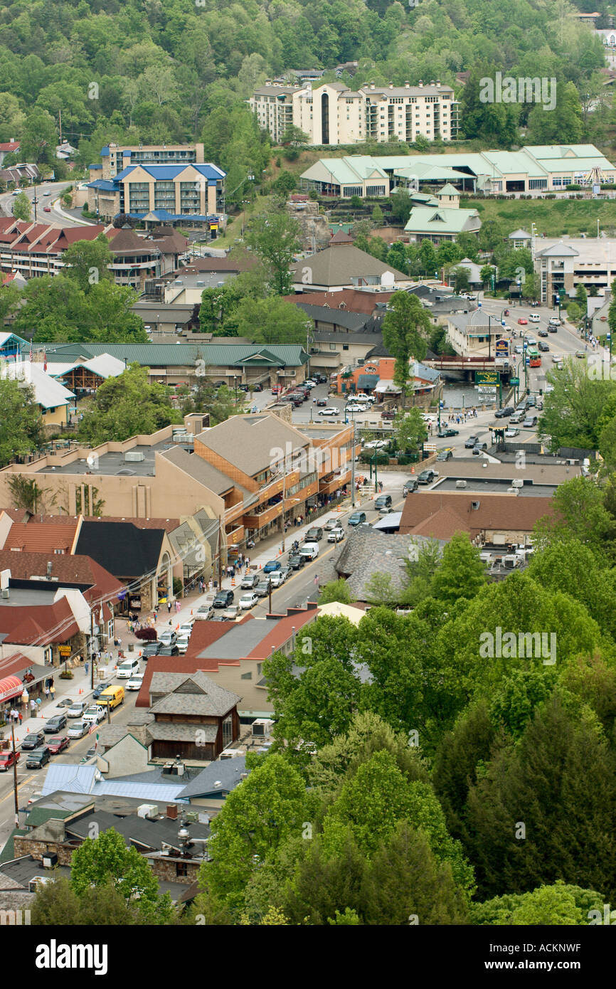 Aerial view downtown gatlinburg tennessee hi-res stock photography and ...