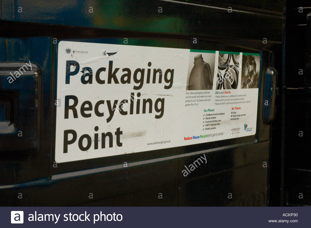 Municipal packaging recycling bins Stock Photo - Alamy