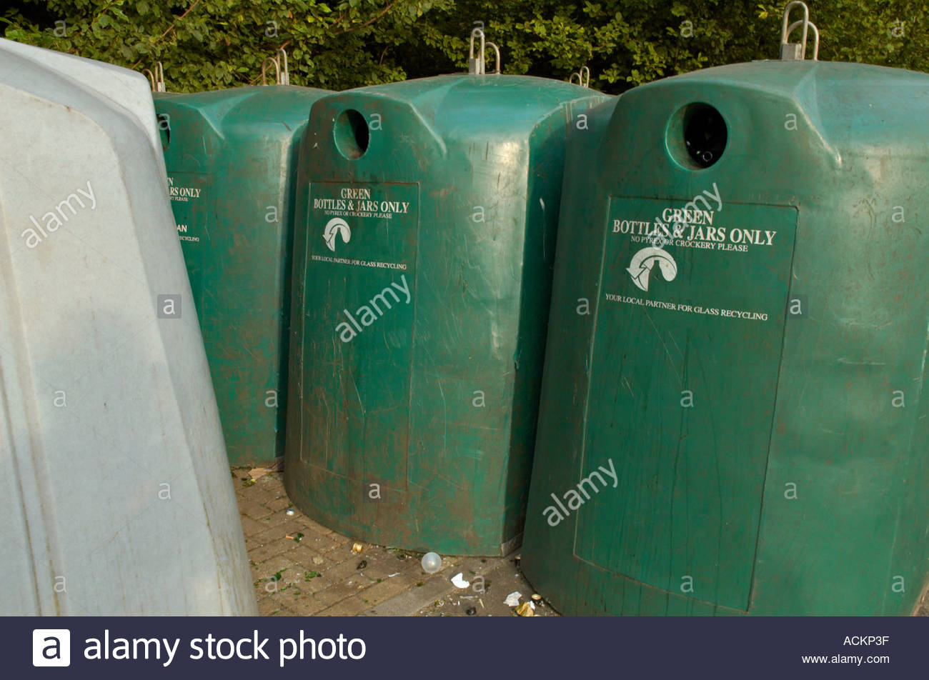 Municipal glass recycling bins Stock Photo - Alamy