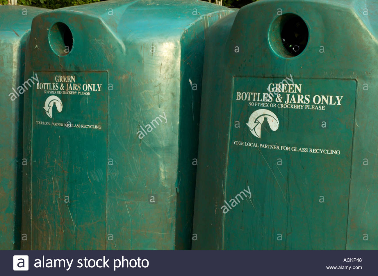 Municipal glass recycling bins Stock Photo - Alamy