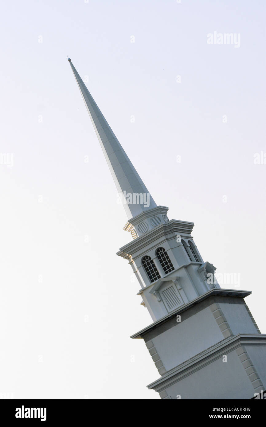 Church steeple against evening sky Stock Photo - Alamy