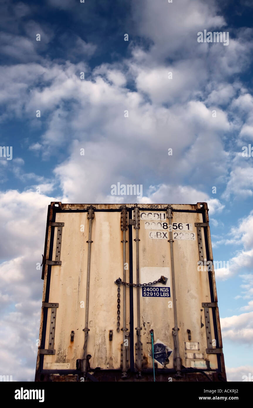 Large container used to transport goods internationally Stock Photo - Alamy