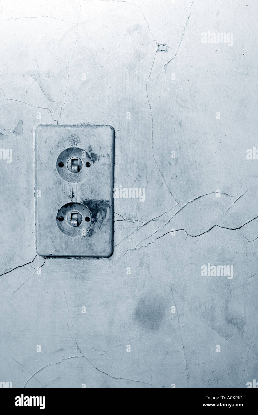 A very old light switch in a derelict building Stock Photo - Alamy