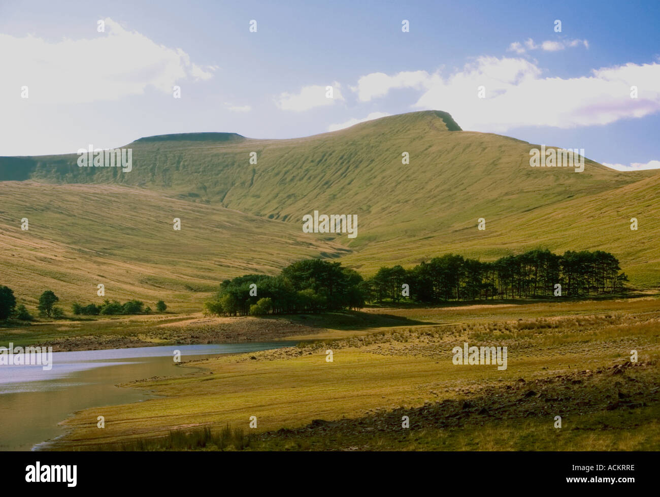 Mountains of Corn Du and Pen y Fan at upper Neuadd Reservoir Brecon ...